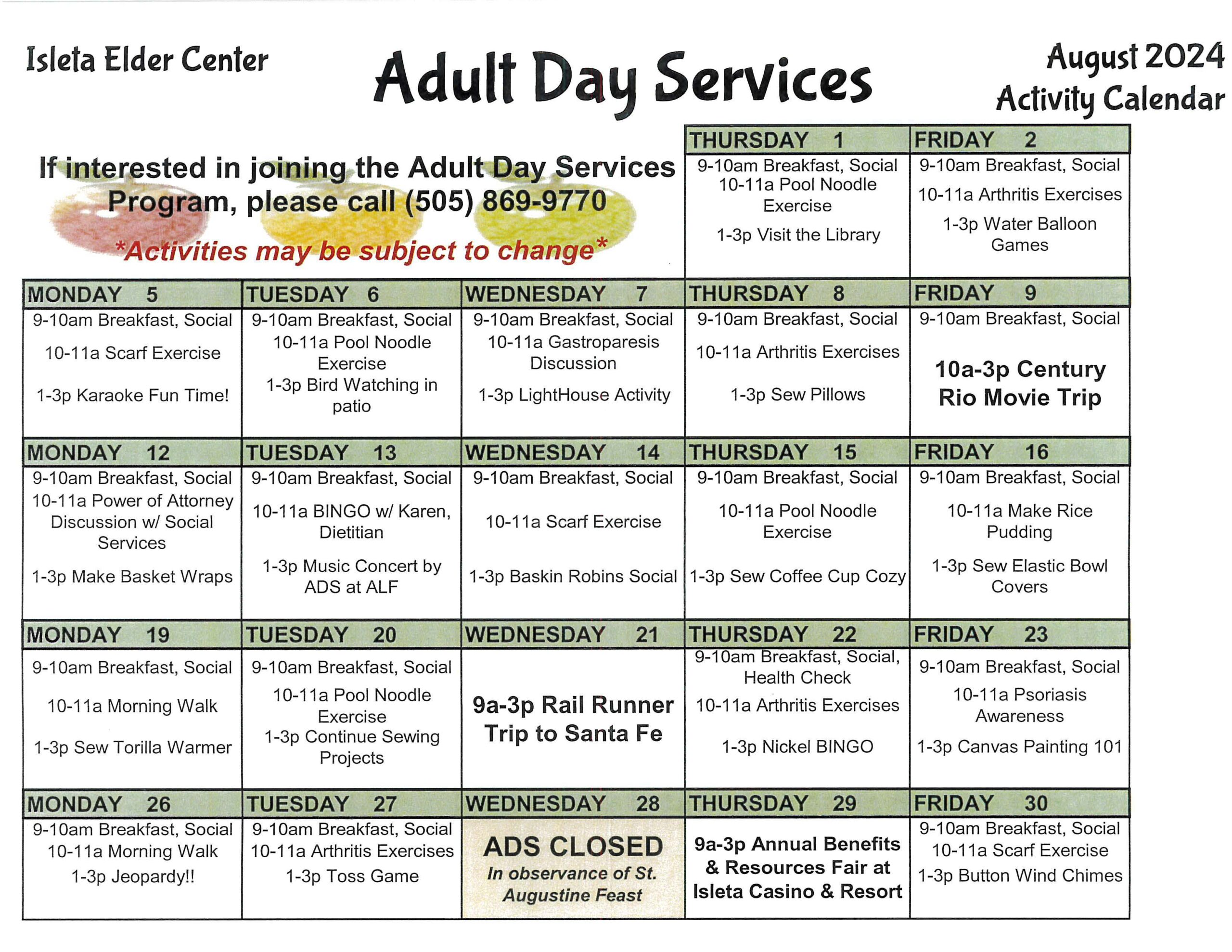 Adult Day Services - Isleta Pueblo
