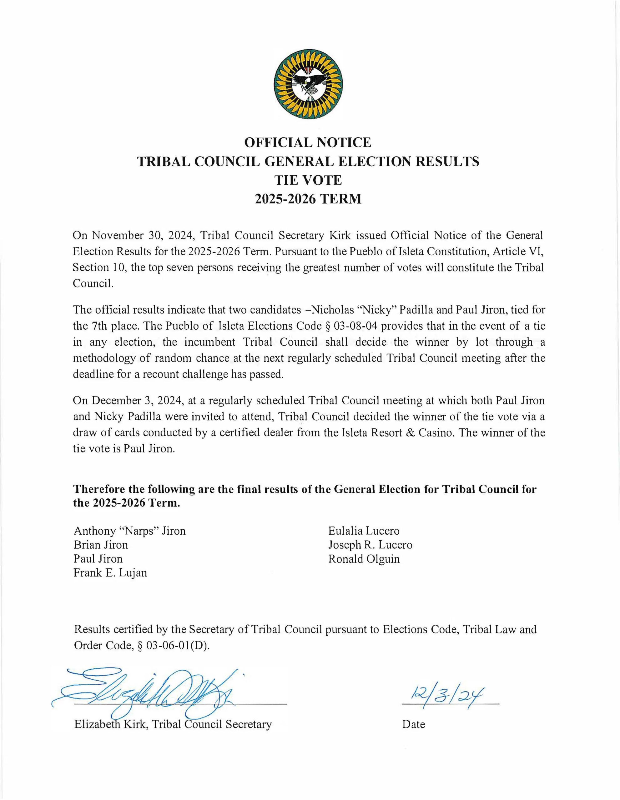 Tribal Council - Isleta Pueblo