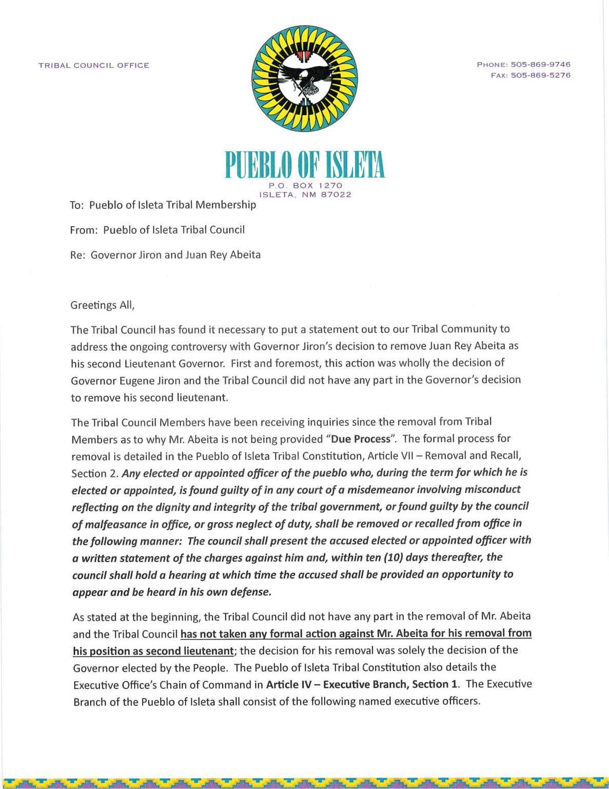 Tribal Council - Isleta Pueblo