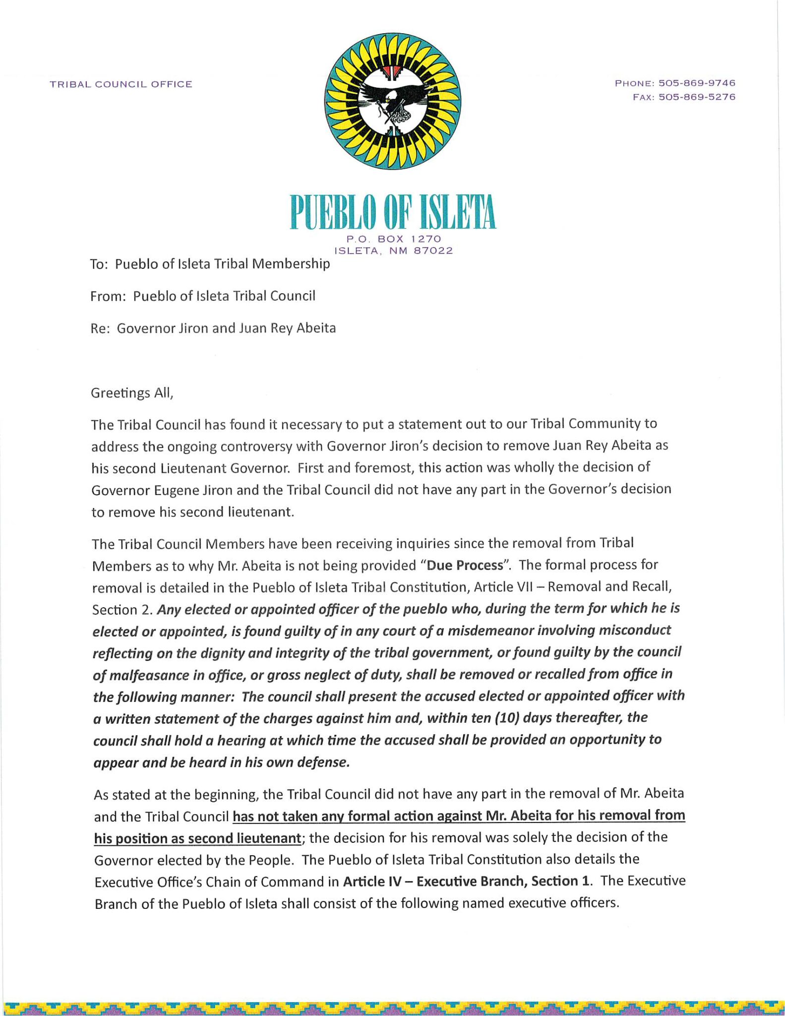 Tribal Council - Isleta Pueblo